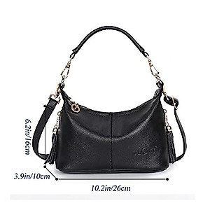 SMALLBLUER Synthetic PU Leather Ladies Tote Hobo Shoulder Middle-aged Women's Crossbody Bags Satchels Purse Clutches-Purple