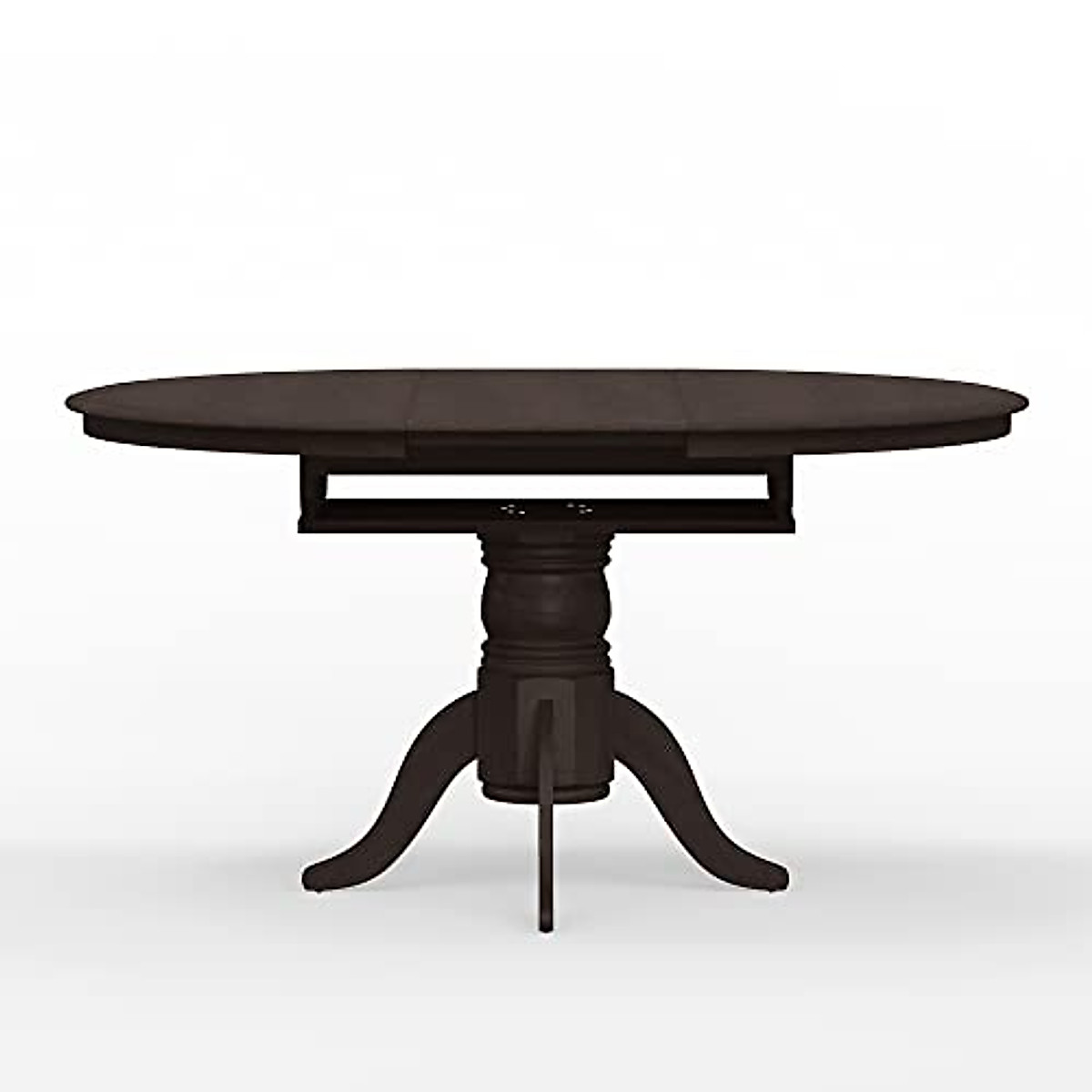 Glenwillow Home Single Pedestal Butterfly Leaf Dining Table with Self-Storing Leaf in Dark Walnut