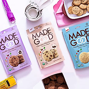 MadeGood Cookies Variety Pack - Vanilla, Double Chocolate & Chocolate Chip - gluten-free Cookies - 6 Pouches, 5 oz. Each - Recyclable Packaging