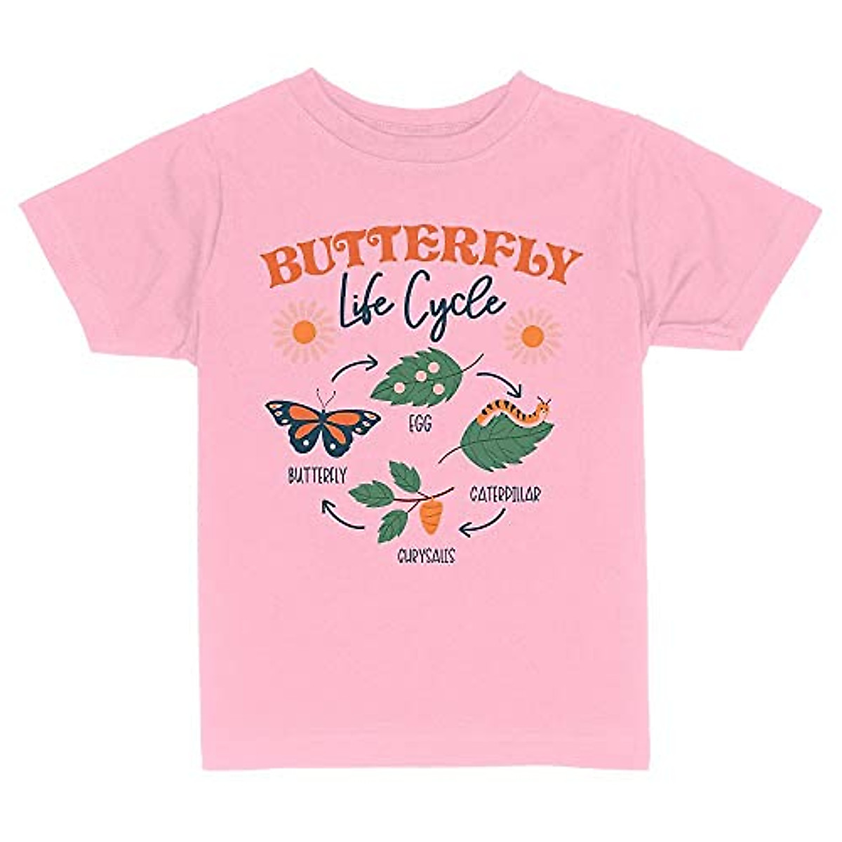 Butterfly Life Cycle Toddler Kids T-Shirt 5T Light Pink