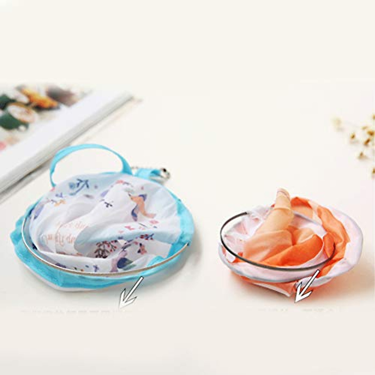 NUOBESTY Foldable Fan Japanese Style Handheld Round Folding Fan Great for Wedding Birthdays Decoration,4pcs