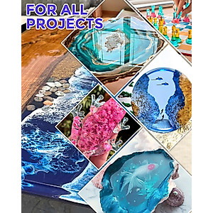 Incly 80oz Crystal Clear Epoxy Resin Kit, Casting & Coating Art Resin Supplies for Jewelry Making,Craft Tabletop,Mold, Bubble Free Resin Kit for Beginner with 15 Mica Powder Large Silicone Cup, Sticks