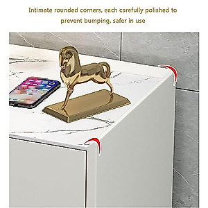 Narrow Bedside Table Modern Nightstand W/ 2 Wooden Drawer Solid Wood and Leather End Table Side Table Modern Bedside Cabinet for Apartment