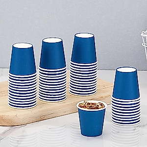 SIUQ 600 Pack 3 oz Paper Cups, Disposable Bathroom Cups, Small Mouthwash Cups, First Taste Cup Hot/Cold Beverage Drinking Cup for Party, Picnic, BBQ, Travel, and Communion (Navy Blue)