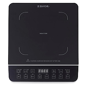 Zavor Onyx Induction Cooktop, Electric Burner with 8 Quick Launch Buttons, Energy-Efficient Burners for Cooking up to 50% Faster, Cool Touch Surface, Safety Lock, Slanted Panel, 180 Minutes Timer