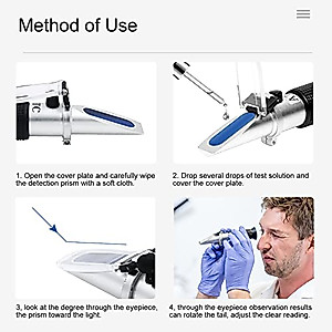 Liquor Refractometer, Alcohol Refractometer 0‑80% Range Accurate Data Calibration Screw Fast Measurement Adjustable Eyepiece for Beer Brewing