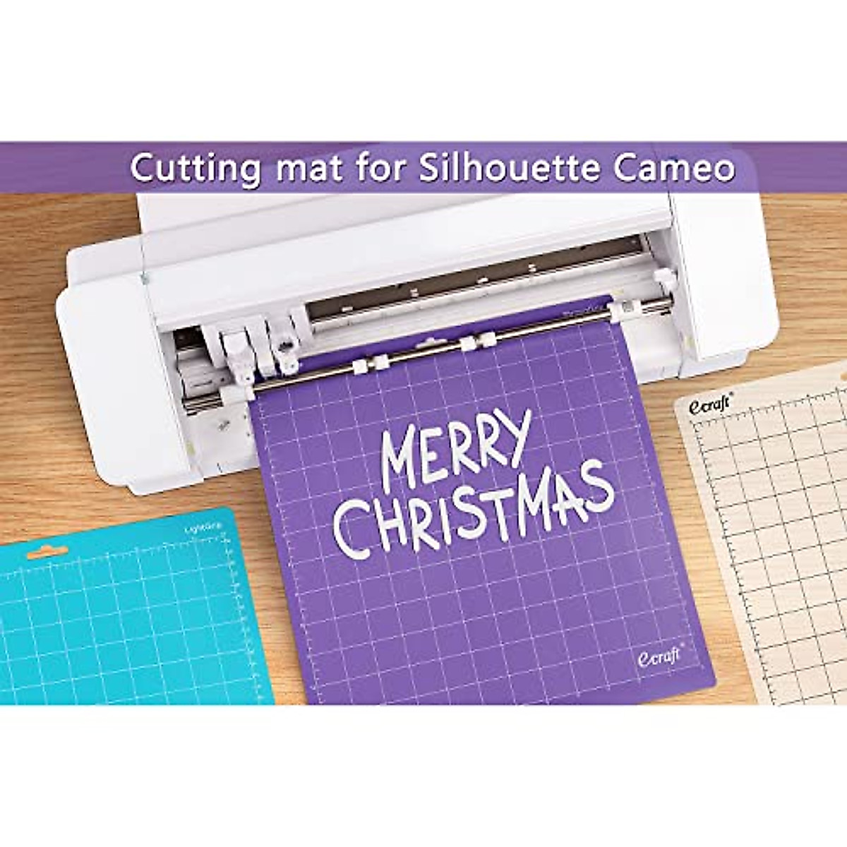 Ecraft Cutting Mat for Silhouette Cameo 3/2/1: 12X12inch Include one StrongGrip&Three StandardGrip&One LightGrip Cutting Mat Perfect for Silhouette Cameo Replacement for Crafts、Sewing and All Arts