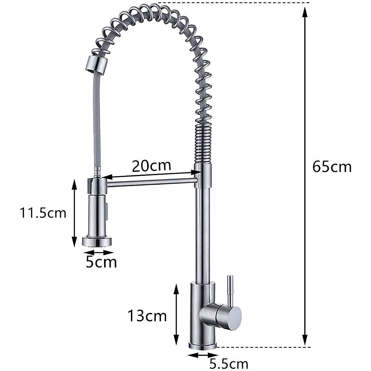 Touch Control Kitchen Faucets Brushed Nickel, High Arc Spring Style Smart Kitchen Faucet, Stainless Steel Kitchen Faucet with Pull Down Sprayer, Kitchen Mixer Tap