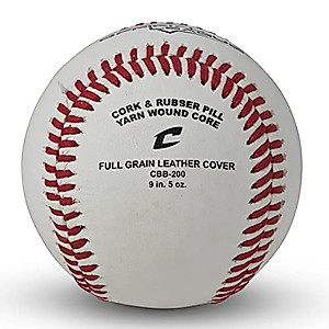 CHAMPRO Official League Baseballs, Full Grain Leather Cover, 6 Pack