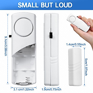 16 Pieces Door Window Alarm for Home Security Bulk Wireless Door Window Alarm Sensors Anti Theft Window Security Alarm Burglar Alarm for Kids Safety, Doorbell, Office, House Security Protection