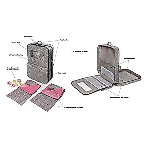 Badger Basket Pack Pretty Double Doll Carrier with Two Sleeping Bags for 18 inch Dolls - Gray/Stars