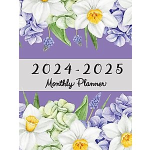2024-2025 Monthly Planner Hardcover: 2 year Monthly Planner Calendar Schedule Organizer January 2024 Up to December 2025 With Federal Holidays and Floral Cover: (2 year planner 2024-2025 monthly)