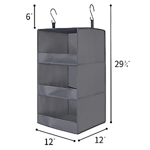 GRANNY SAYS Bundle of 3-Pack Rectangle Storage Bins & 1-Pack Hanging Closet Organizer