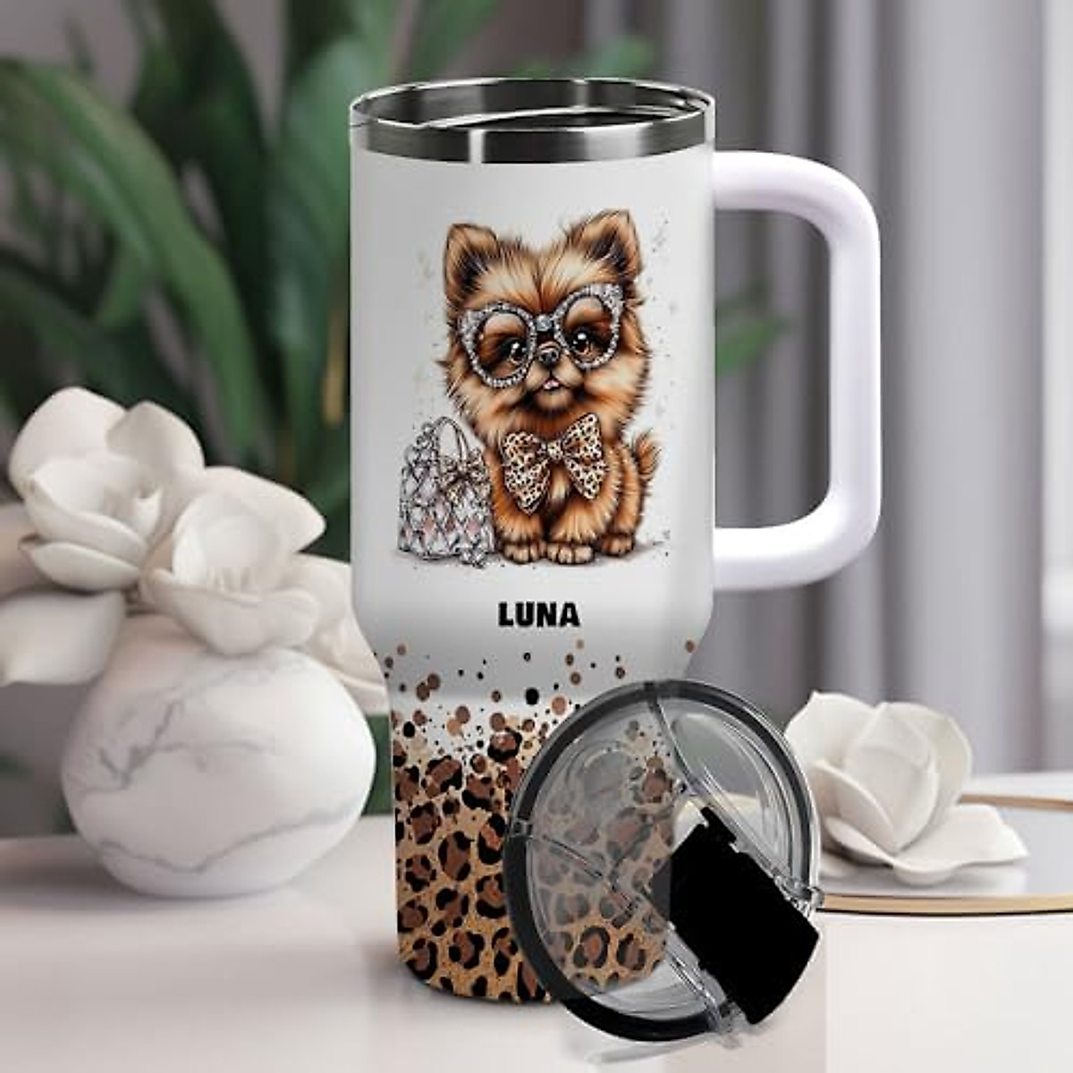 Personalized Dog Tumber with Chow Chow Dog’s Name – Custom Cup for Dog Moms, Ideal Gift for Mother's Day, Gifts For Pet Lovers 5Ckiwg