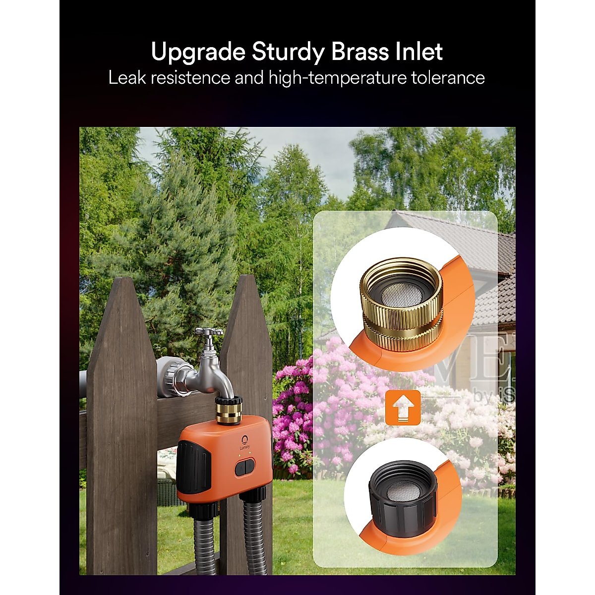 Lumary Smart Sprinkler Timer 2 Zone, WiFi Water Timer for Garden Hose, Brass Inlet Water Hose Timer Outdoor, Manual/Automatic Drip Irrigation Timer, App/Voice Control Work with Alexa