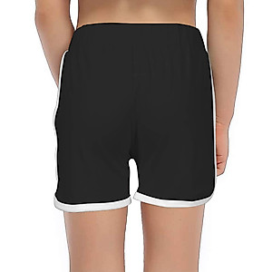 GORLYA 2 Pack Girl's Active Wear Play up Workout Gym Athletic Sport Running Casual Dolphin Shorts (GOR1044, 11-12Y, Black+Gray)