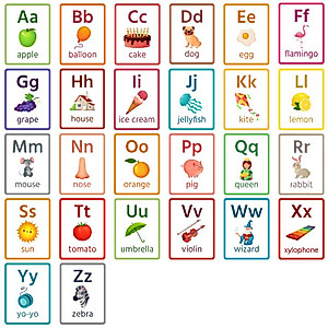 Alphabet Wall Decals Fruits Letter Wall Stickers Animals Alphabet ABC Kids Wall Stickers Peel and Stick Removable Wall Stickers for Kids Nursery Bedroom Living Room Décor