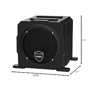 wet sounds | Stealth AS-6 | High Efficiency, 6.5" Active Marine Powered Subwoofer with Built-in 250 Watt Amp | Remote Level Control Included (Black)