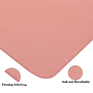 Bayceen Stretchy Swaddle Blanket for Newborns Baby Girl Swaddle and Headband Set Receiving Blanket 35 x 35 inches Swaddle Set (Blush)