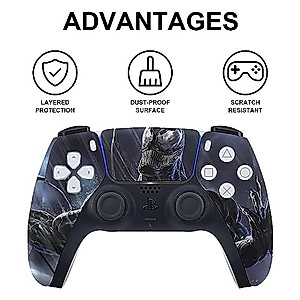 Vinyl Skins for PS5 Disc Version Console and Controller Decal Cover Skins Wraps Compatible with Playstation 5 Disc Version I Style