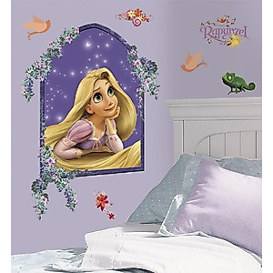 RoomMates RMK1525GM Tangled-Rapunzel Peel & Stick Giant Wall Decals, Purple