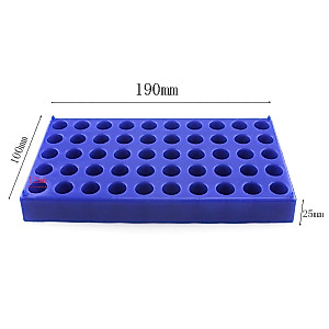 E-outstanding Vial Rack 2PCS 190x100x25mm Blue Stackable Tube Rack Centrifuge Tubes Rack for 12mm 1.5ML/2mL 50 Standard Vials
