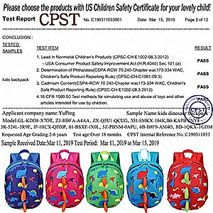 YUPING Toddler kids Dinosaur Backpack Book Bags with Safety Leash for Boys Girls (Style:6 Dark blue)