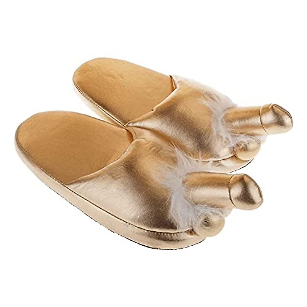 Passec Unisex Adult Funny Slipper Novelty Gag Gift Indoor Flat Winter Furry Slippers for Women Men Anti Slip Soft Houseshoe (E, One Size)