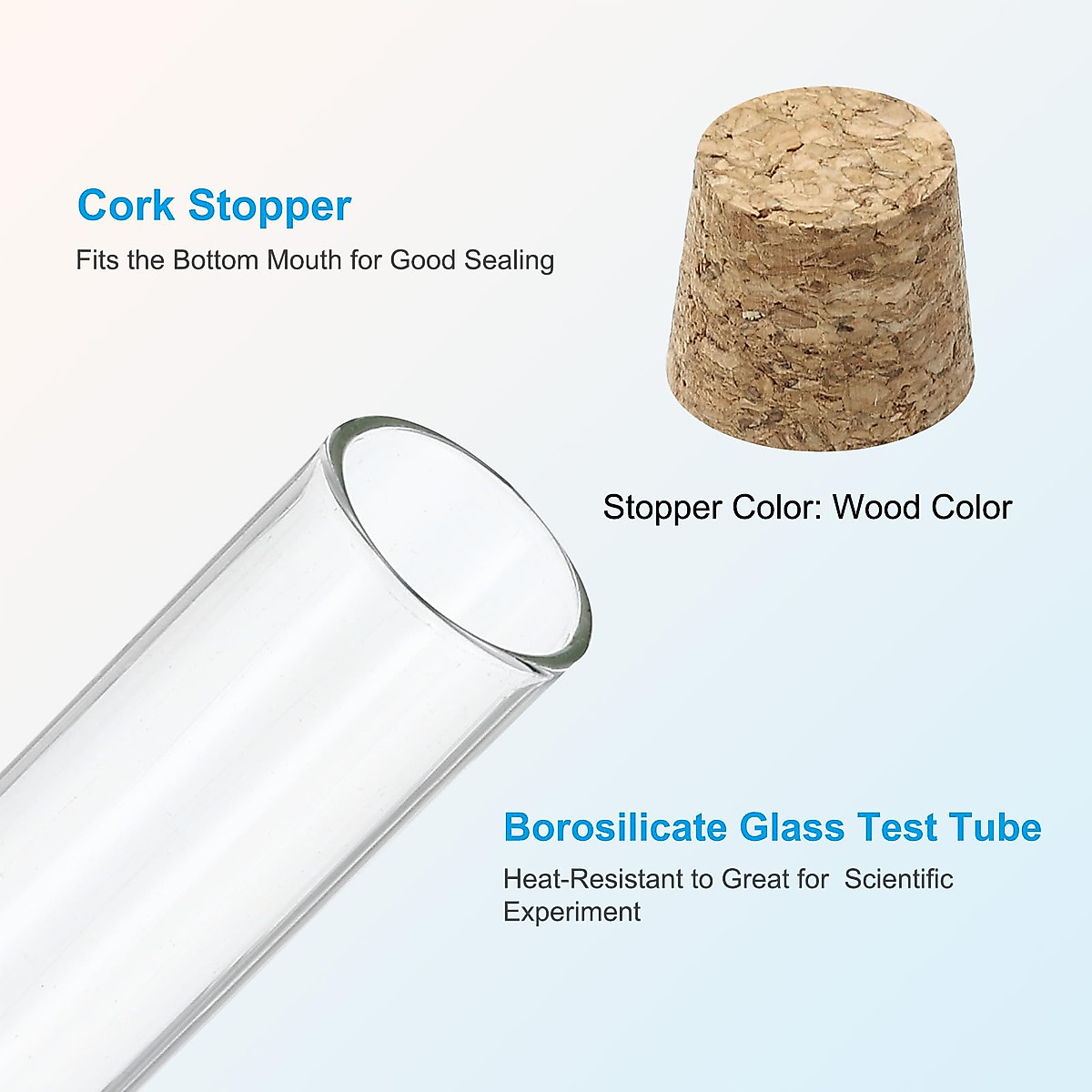 PATIKIL 25ml Test Tubes, 30pcs 5.91x0.59in Glass Clear Round Bottom Test Tube Containers with Cork Stopper for Bead Party Candy Bath Salt Storage Scientific Experiment Plant Propagation