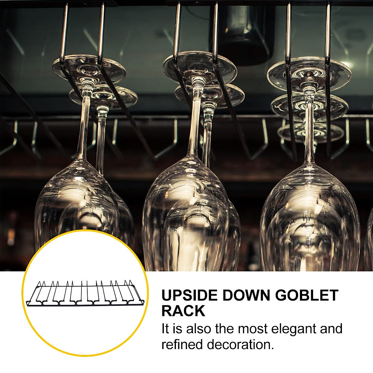 Ipetboom Wine Cup Shelf Wrought Iron Wine Glass Holder Hanging Storage Rack Goblet Holder