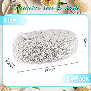 Umigy 20 Pack Natural Pumice Stone for Feet Lava Pedicure Tools Hard Skin Callus Remover for Men Women Feet and Hands Natural Foot File Exfoliation to Remove Dead Skin, Elbows (White)