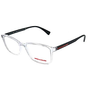 Prada Linea Rossa Lifestyle PS 04IV 2AZ1O1 Transparent Plastic Rectangle Eyeglasses 53mm