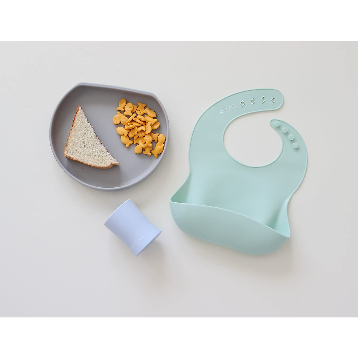 otterlove Silicone Baby Plate with Suction Base - 100% Platinum Pure LFGB Silicone with NO Fillers - BPA Free - Fits Most Highchair Trays (Undivided Plate + Cover - Sand)