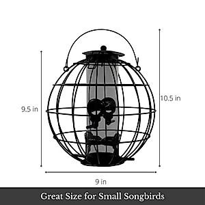 Backyard Essentials Orb Caged Seed Feeder for Wild Birds, Petite Orb Caged Seed Feeder for Outdoors