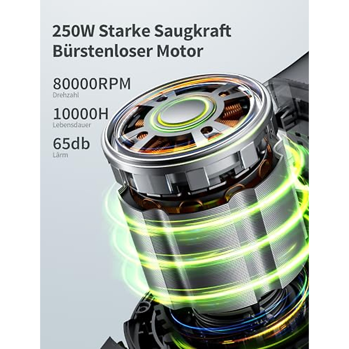 kalado Cordless Vacuum Cleaner, 26Kpa Powerful Stick Vacuum Cleaner, Portable Vacuum Cleaner with LED Display, Rechargeable Vacuum, Self-Standing, Brushless Motor, 6-in-1 Multifunctional Cleaner