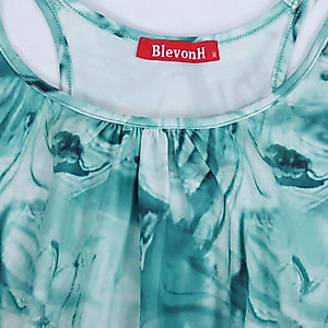 Blevonh Women's Tank Tops - Loose Fit, Color Block Print, Spaghetti Strap, Sports & Exercise Camis, Athleisure L