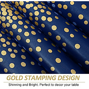 XIAMOOR 2 Pack Navy Blue Tablecloth Plastic, Table Cover for Parties, Dot Confetti Pattern Table Covers for Rectangle Tables, Fit for All Birthday Party, Wedding, Graduation, Anniversary, 54" x 108"