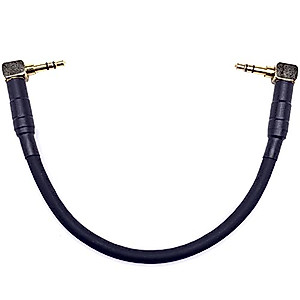 CNCESS CESS-068 Short Audiophile Audio Cable 3.5mm TRS Right Angle Male to Male, 6 Inches