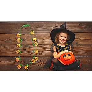 The Dreidel Company Halloween Necklace Light-Up Colorful Necklace, Costume Accessory, Spooky Party Favor, 25" Necklace (Spooky Pumpkin Necklace, Single)