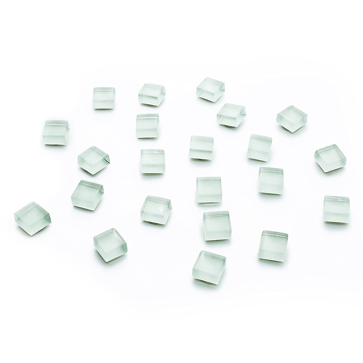 24 Pcs Glass Strong Refrigerator Magnets, White Fridge Magnets Whiteboard Magnets Glass Fridge Magnets for Office Cabinets Square Fridge Stickers Home Kitchen Decor (White)