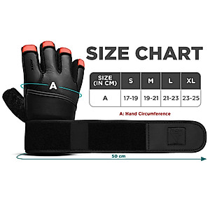 RDX Weight Lifting Gloves Gym Workout, Maya Hide Leather, 50CM Long Wrist Support, Full Palm Protection, Powerlifting Strength Training Deadlifting Bodybuilding Exercise, Ventilated Men Women Home Gym