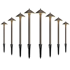Malibu 10W Pro Style Light Decorative Pathway Landscape Lights, Low Voltage Pro Path Yard Lights for Garden Landscape Path Pathway Lights Lawn Lamp, 8 PK Aged Brass by Malibu 8308-9103-08