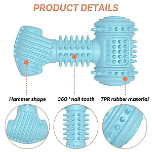 MiOYOOW Dog Chew Toys, Hammer Shaped Dog Toys Puppy Dog Teething Toys for Small Medium Large Dogs Teeth Dental Oral Care