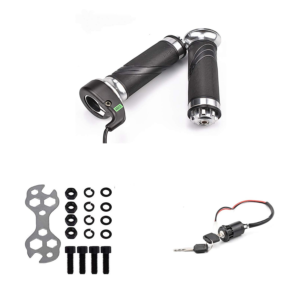 48V 1000W Brushed DC Motor High Speed Electric Motor & DC Brush Controller & Gas Accelerator Throttle & Ignition Lock for Dirt Bike e-Bike ATV Go Kart Moped Mini Bikes Motorized Bicycle