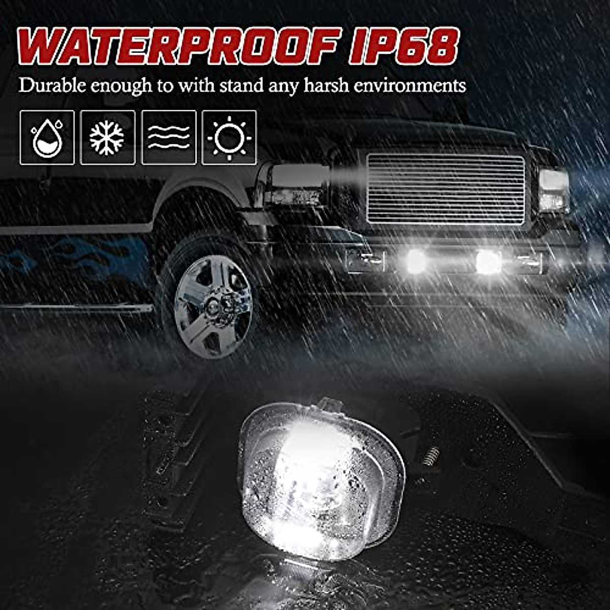 BUNKER INDUST LED Fog Lights for 2005 2006 2007 Ford F250 F350 F450 F550 SUPER DUTY, OEM Bumper Driving Fog Lamp Kit