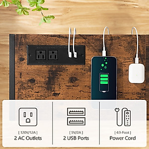 MAHANCRIS Console Table with Power Station, 30.1” Entryway Table, Behind Sofa Table, Industrial Style, Outlets and USB Ports, Sturdy, for Living Room, Entryway, Foyer, Corridor, Rustic Brown CTHR76E01