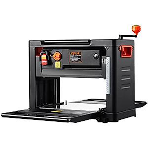 VEVOR Thickness Planer, Two Speed, 13" Width Worktable Benchtop Planer, Three-Blade, 15-Amp 2000W Powerful Motor, 12" Extended Infeeding Table, Low Noise for both hard & soft wood material removal
