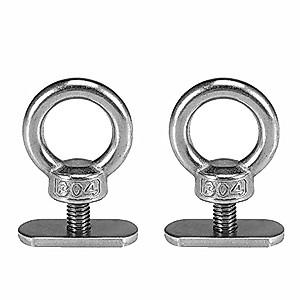 LIXADA 2 Pack Kayak Track Mount Stainless Steel Tie Down Eyelet for Bungee Cord Rope