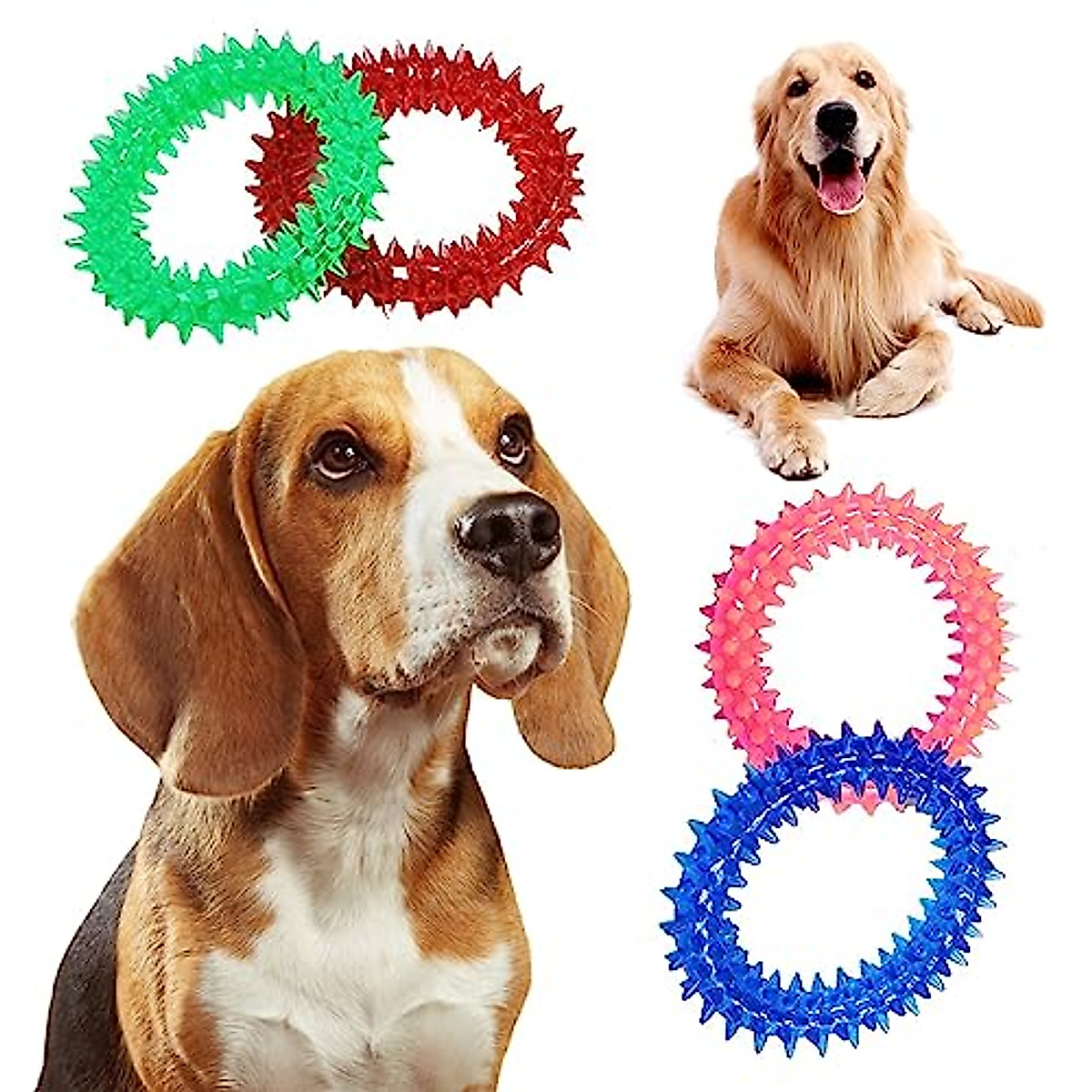 Lerpwige Pet Ring-Shape Molar Rod Durable Chew Toy Puppy Teething for Teething Cleaning Dog Ring Chew Ring Toy Teeth Cleaning Dog Teething Toy for Teeth Cleaning
