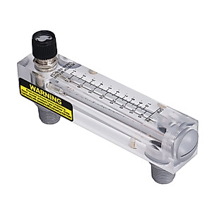 0.1-1GPM Liquid Flowmeter Adjustable Panel Mount Type Acrylic Transparent Water Flow Meter 1/4in Thread for Flow Rate of Liquid Medium